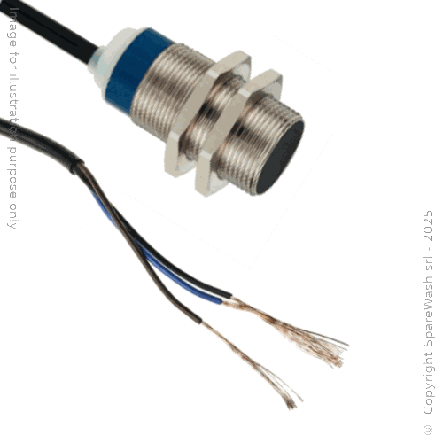 INDUCTIVE SENSOR D18 L40 NO - CABLE 10M - 8MM PNP 12/24VDC | Sparewash